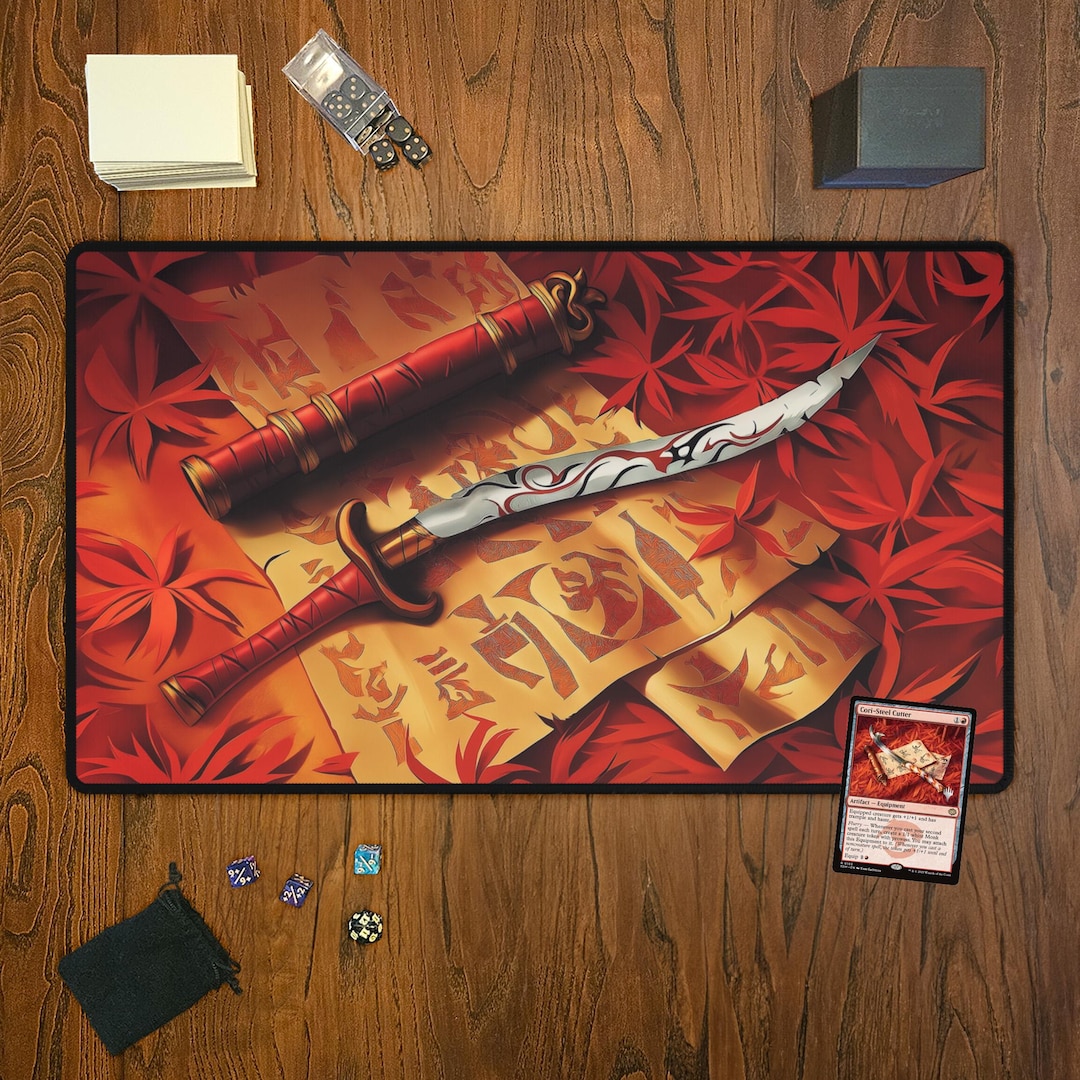 Steel Cutter Knife TCG Playmat for Tabletop Games, Gift, Custom Art ...