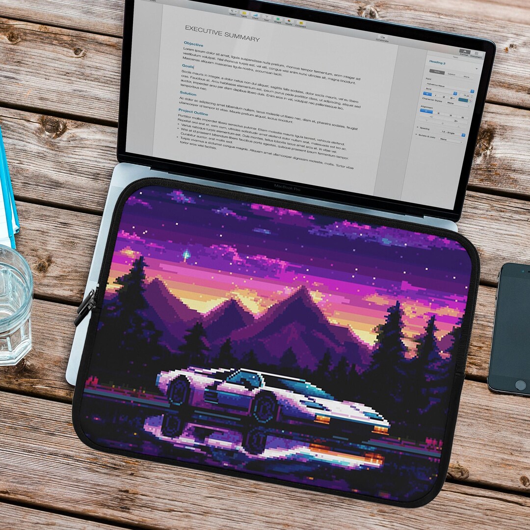 8-bit Lambo Laptop Case, Laptop Sleeve, Water-resistant, Slim Fit ...