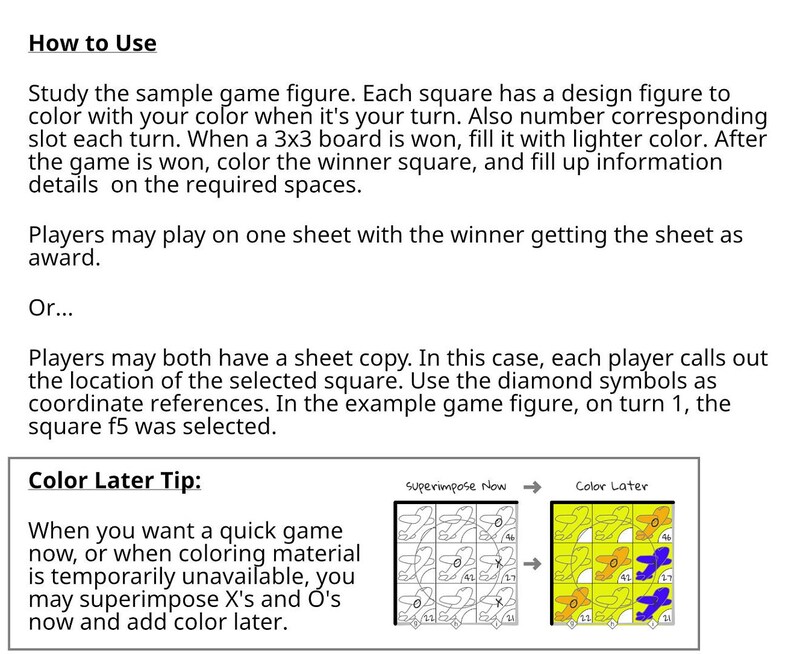 Empty Square Design of Printable Color Game Award Ultimate Tic-tac-toe ...