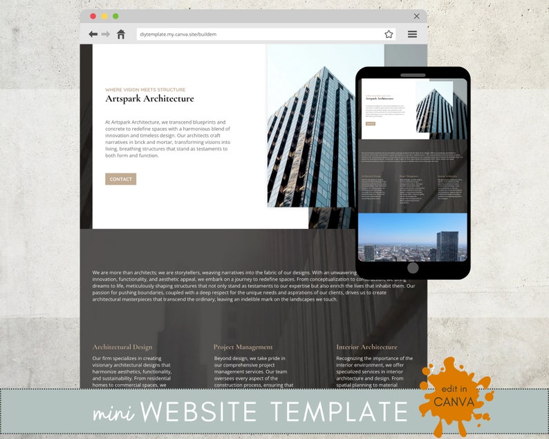 One Page Website Media Kit Template Sales Funnel Canva Landing Page ...