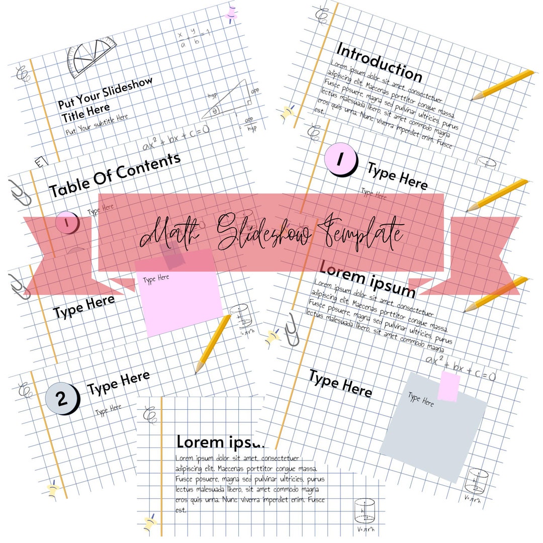 Math Slideshow Templates - Etsy