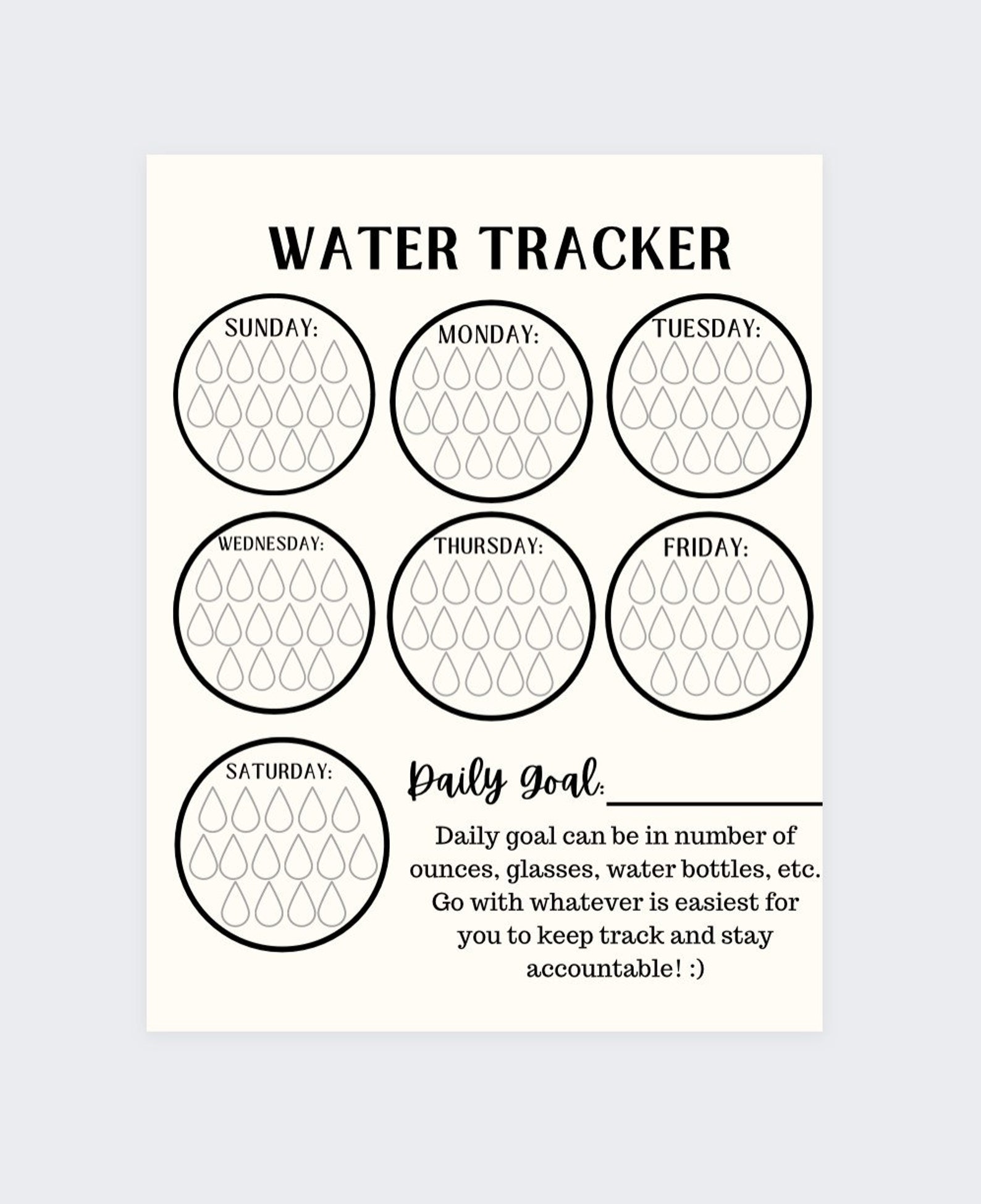 Water Tracker - Etsy