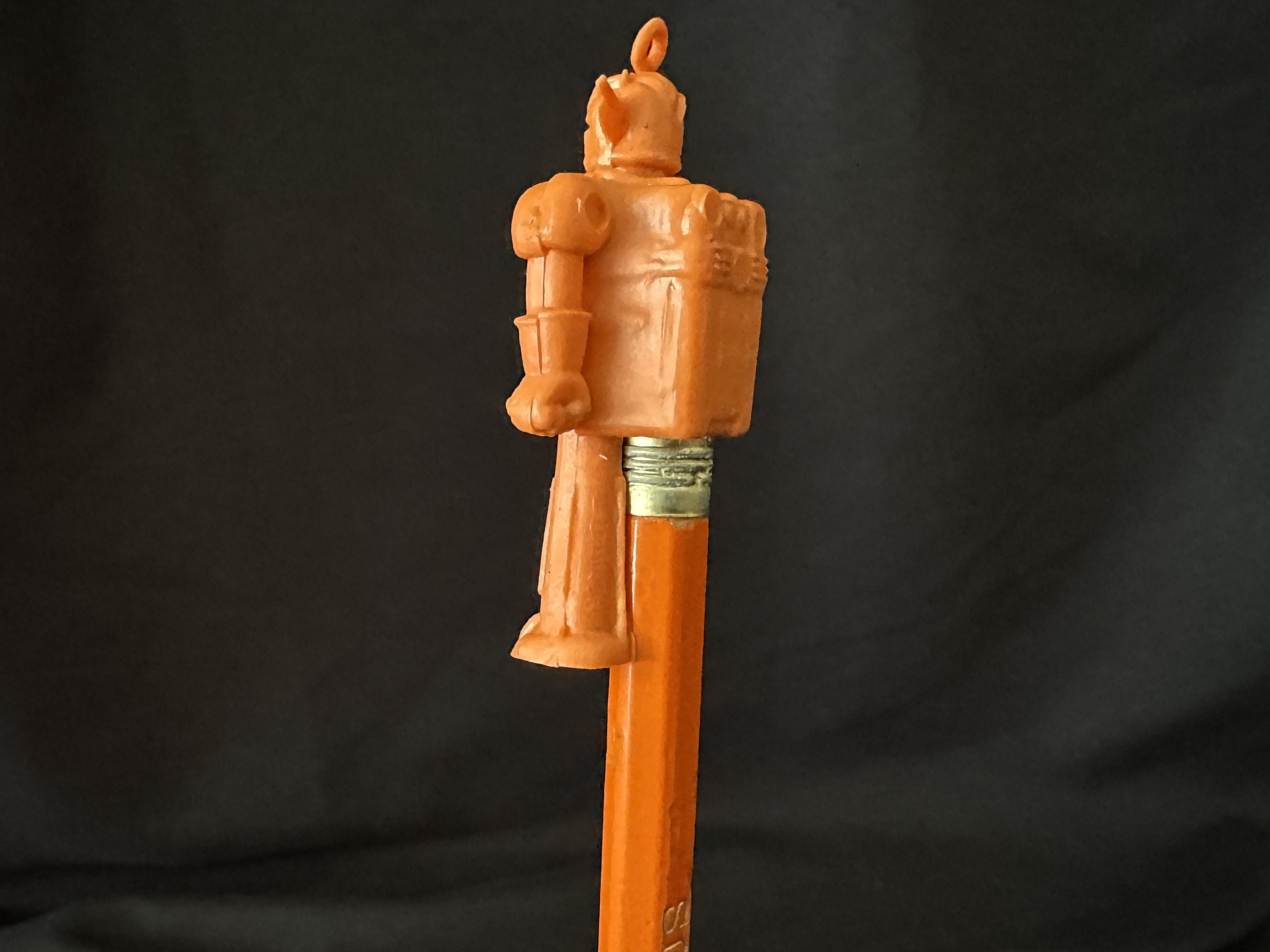80s Hard Rubber Robot Spaceman Alien Pencil Toppers Orange and Green ...
