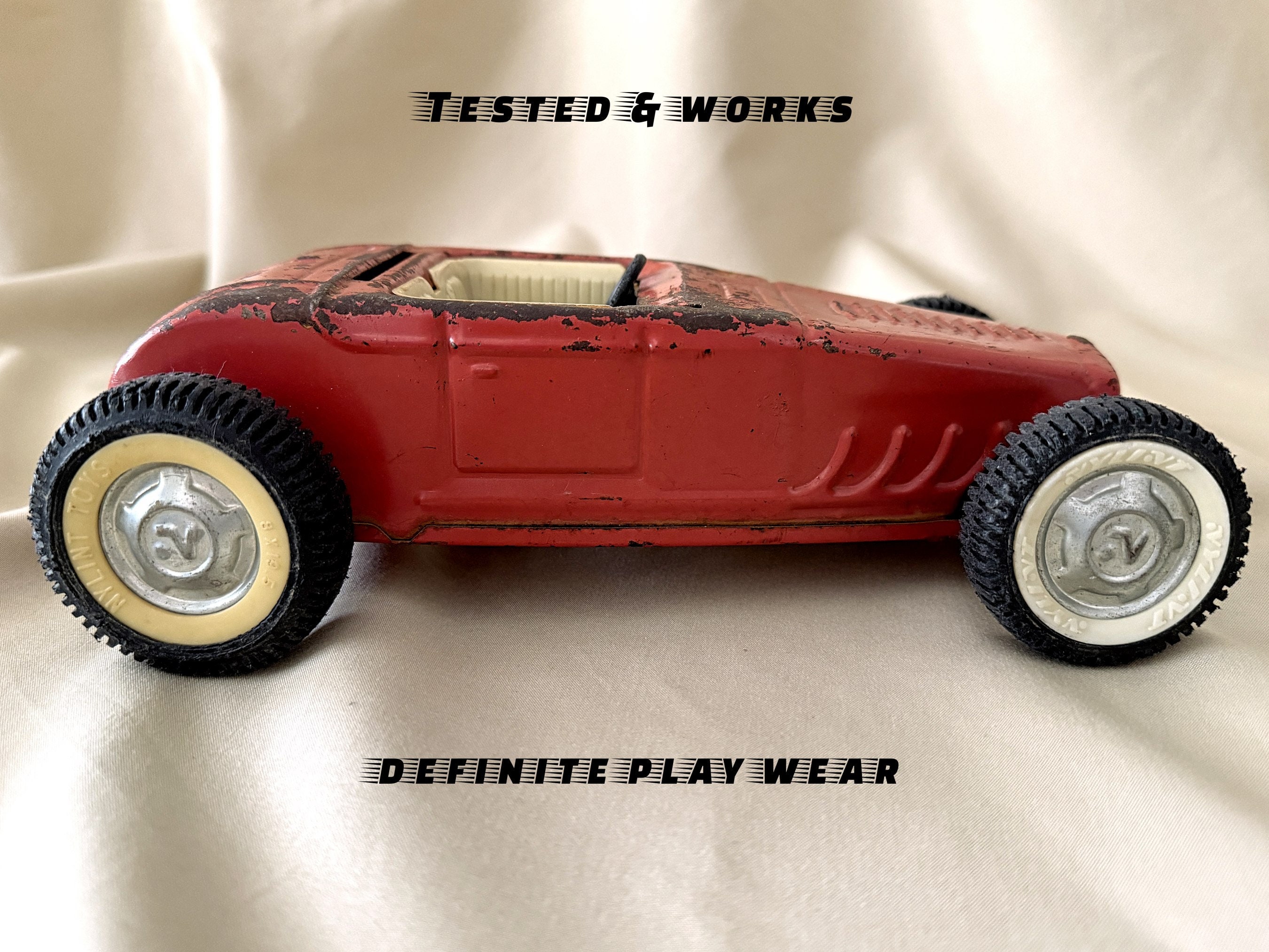 1960s Nylint Ford Red Hot Rod Roadster Coupe Jalopy Car With Seats and ...