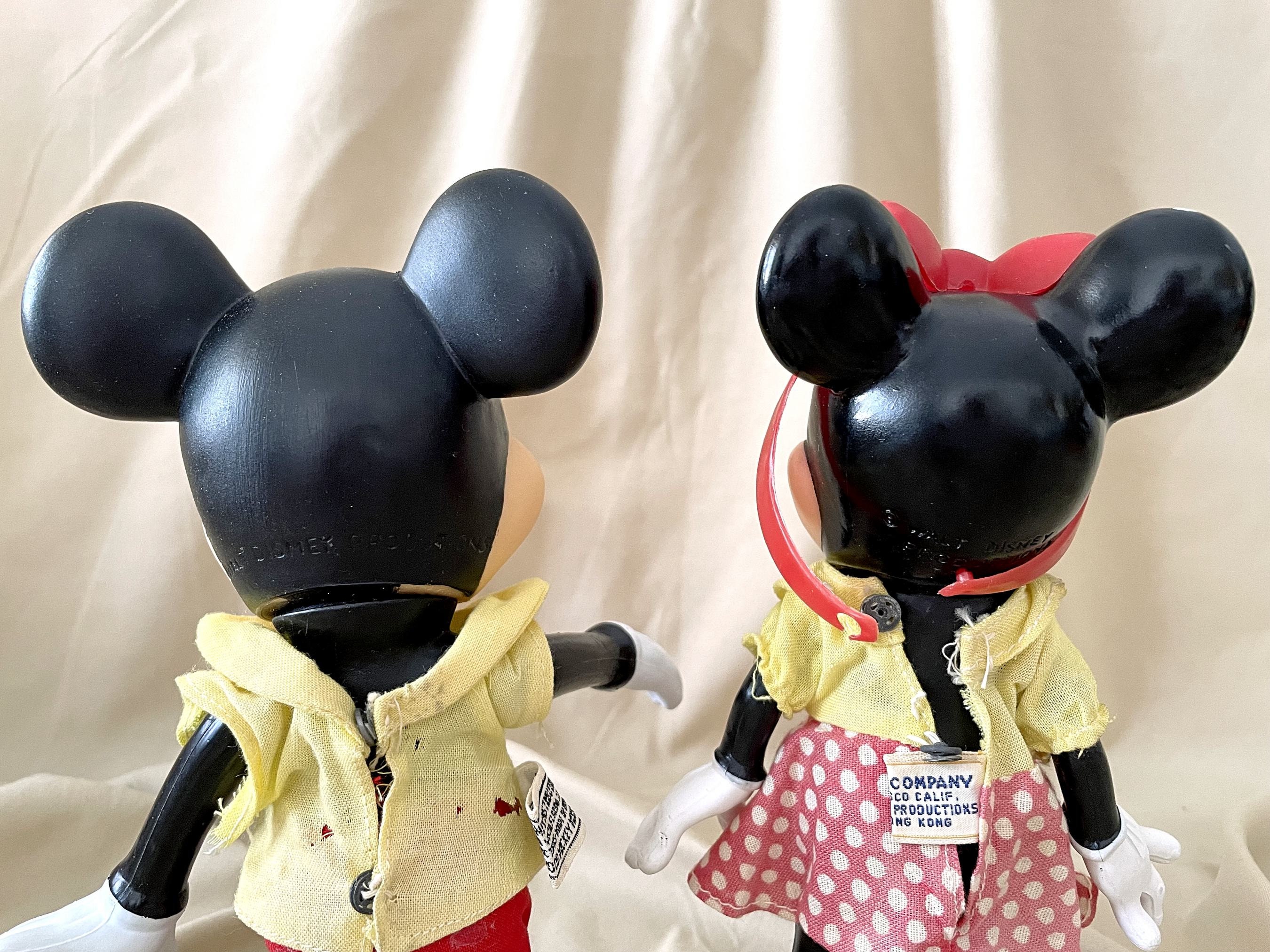 Vintage 60s Dakin Disney Mickey Minnie Mouse Rubber Figurine Dolls Original Clothes - Etsy