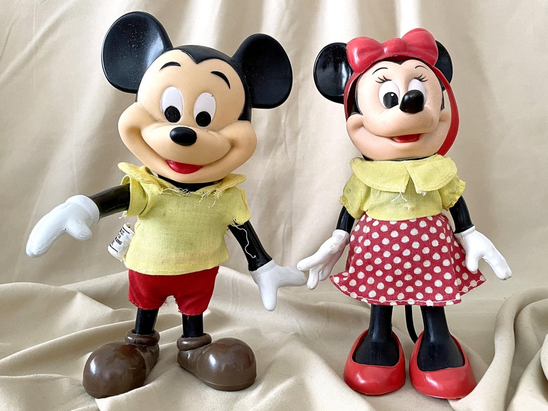 Vintage 60s Dakin Disney Mickey Minnie Mouse Rubber Figurine Dolls Original Clothes - Etsy