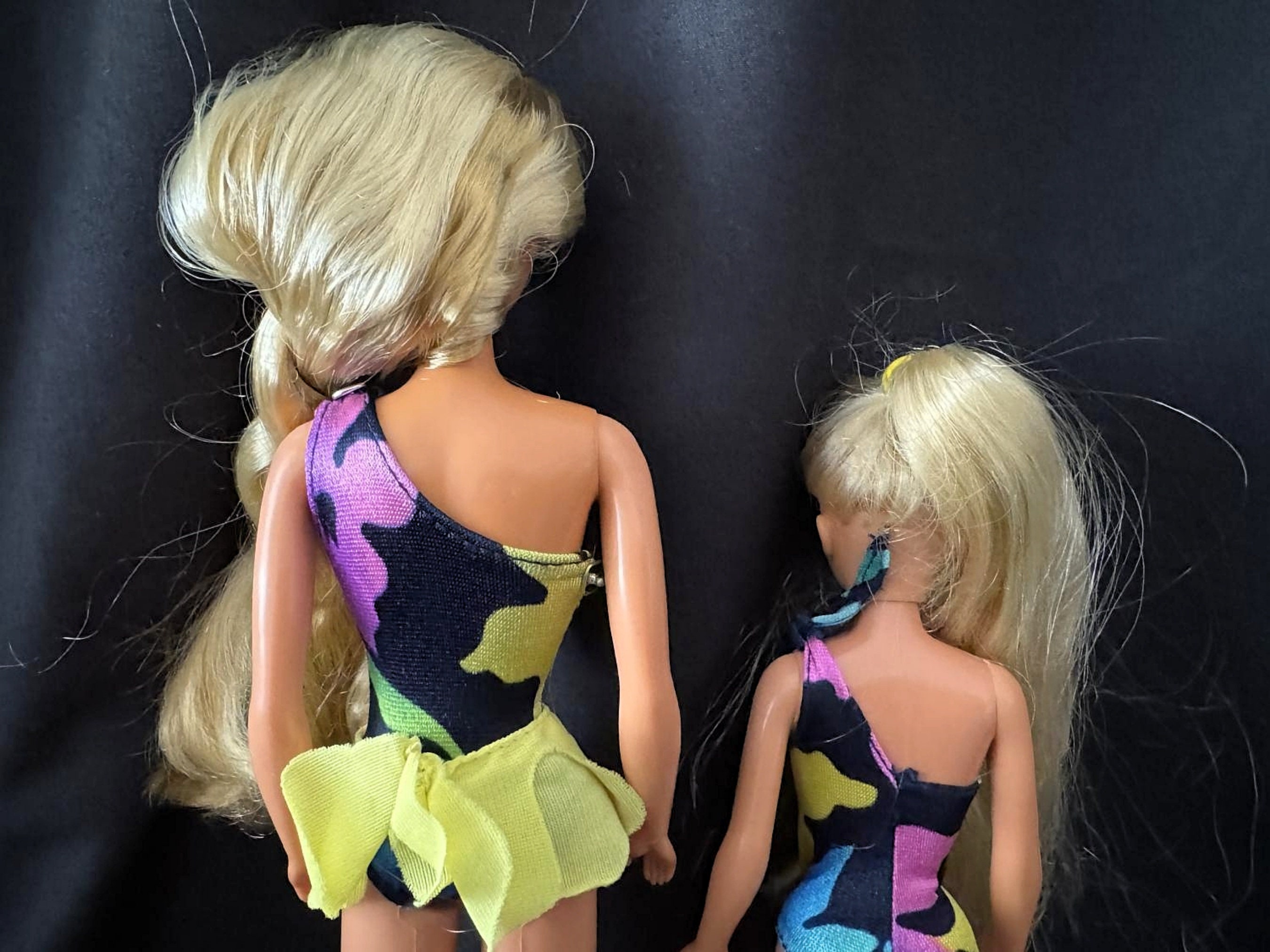 1985 Tropical Barbie and Skipper Lot Original Bathing Suits #1017 #1021 ...