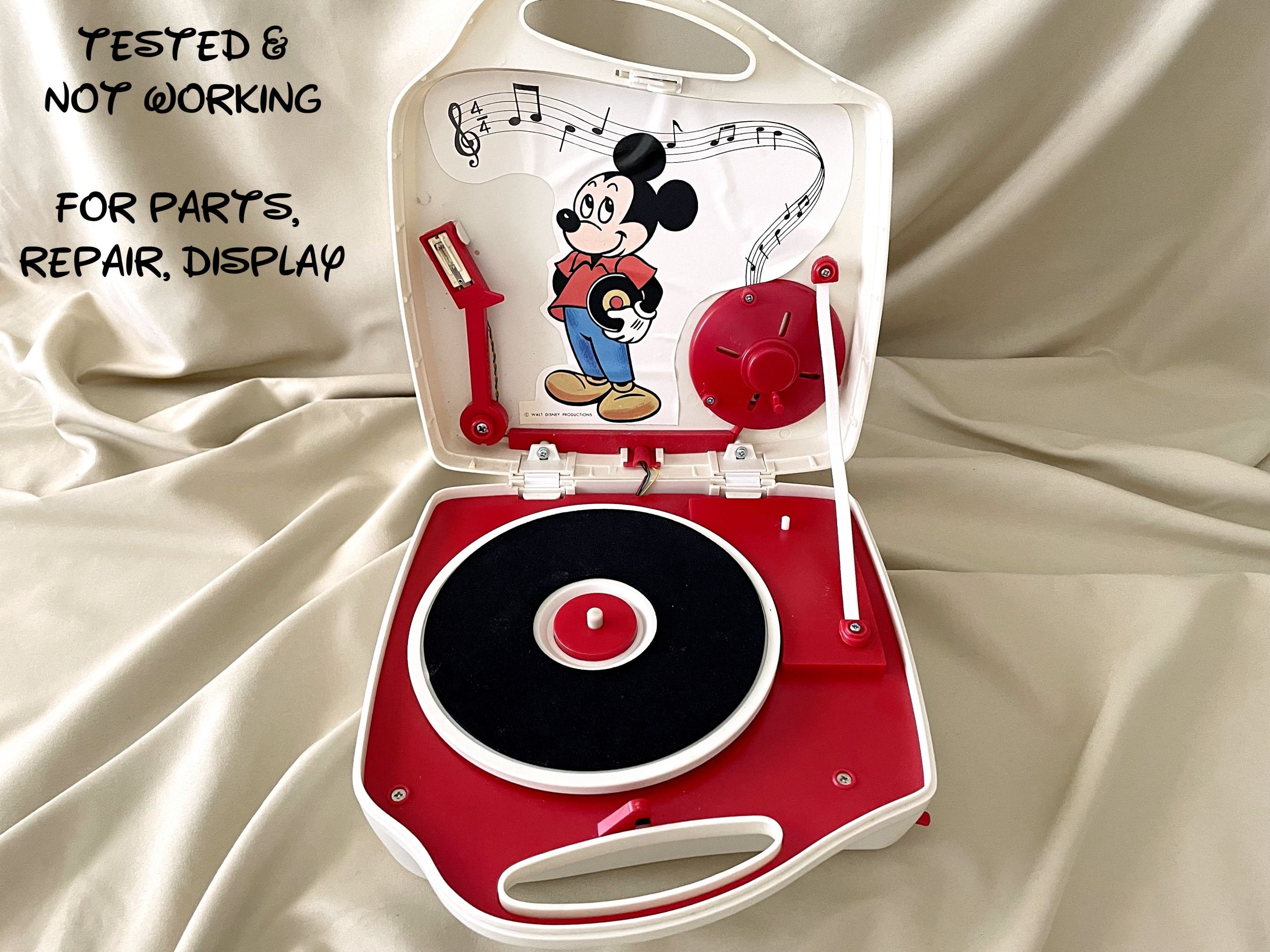 Disney Mickey Mouse Kids Phonograph Record Player Shelcore NOT WORKING ...
