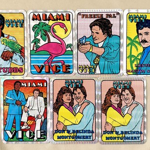 Collectible 80s Miami Vice Foil Prism Vending Gum Ball Machine Stickers ...
