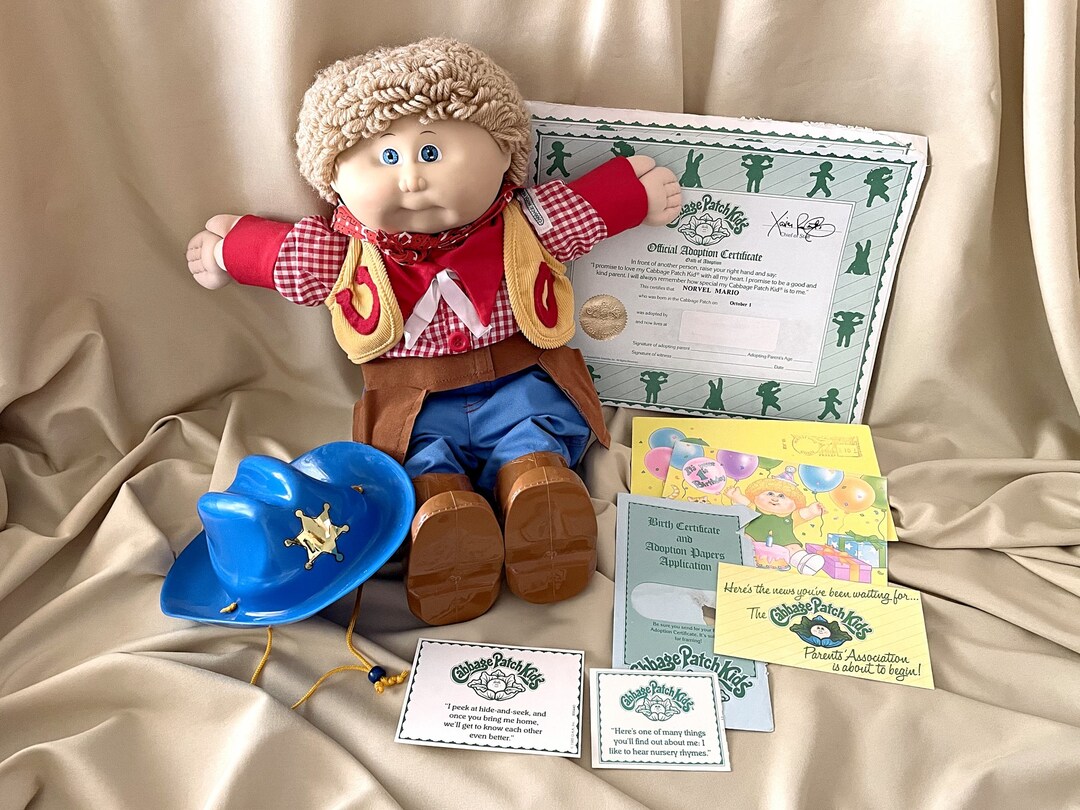 Cabbage Patch Kids Cowboy Doll Blue Eyes Tan Wheat Loops - Etsy