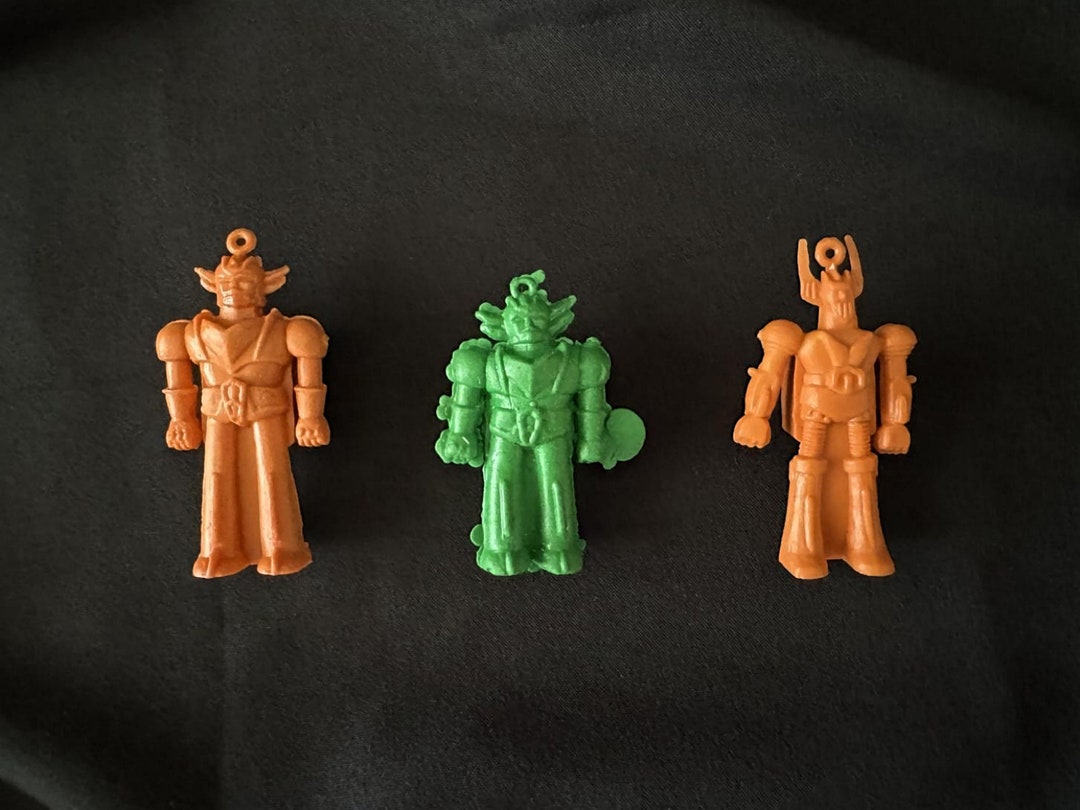 80s Hard Rubber Robot Spaceman Alien Pencil Toppers Orange and Green ...