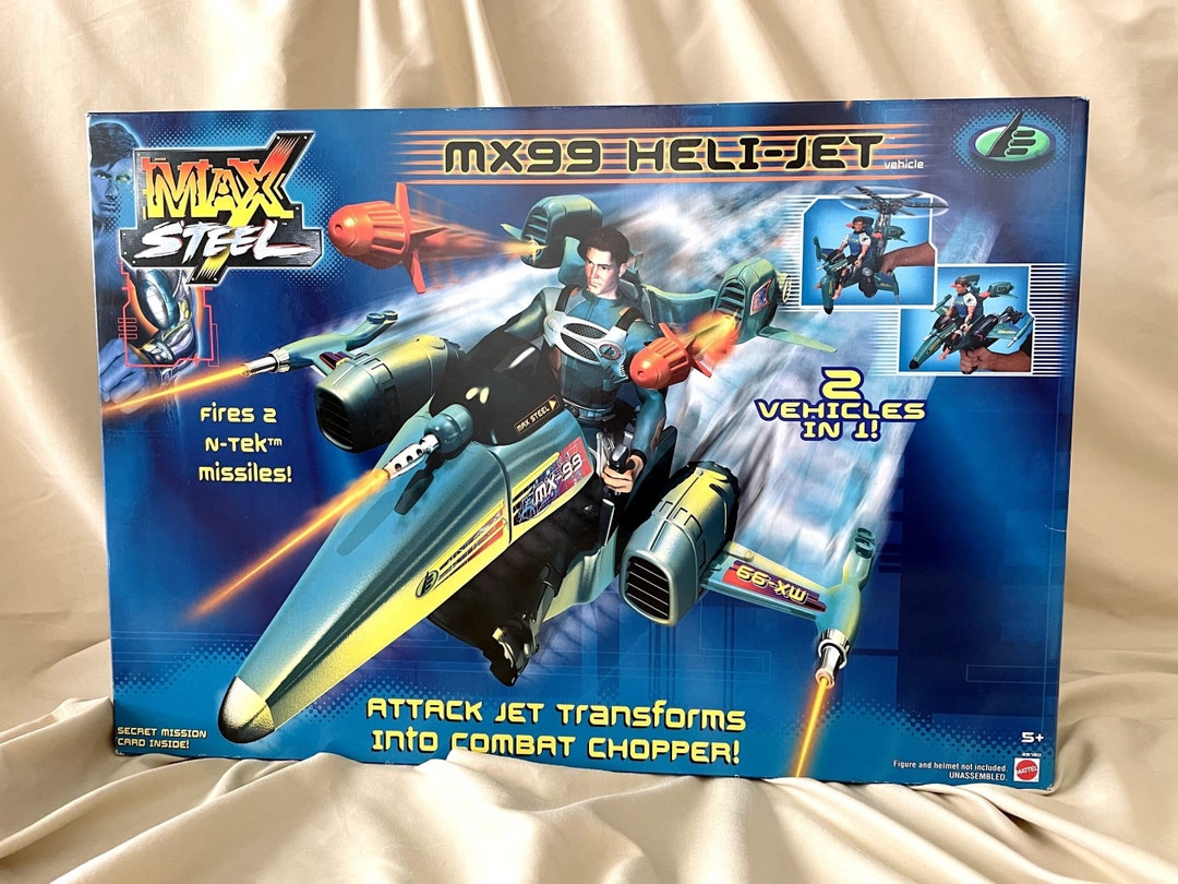 Rare Max Steel MX99 Heli-jet Chopper Sealed Recalled WTC Twin Towers ...