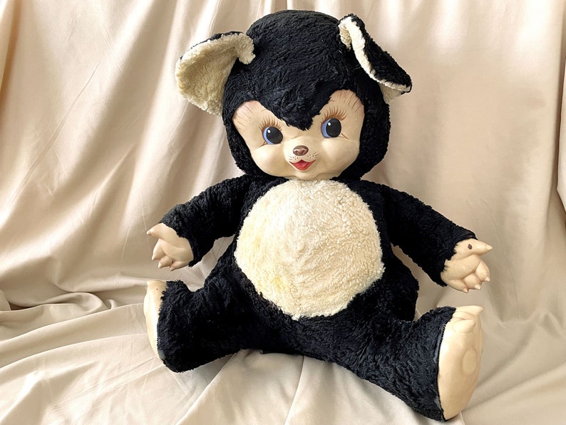 17” Large Stuffed Chubby Tubby Bear With Vinyl Plastic Face by Rushton ...