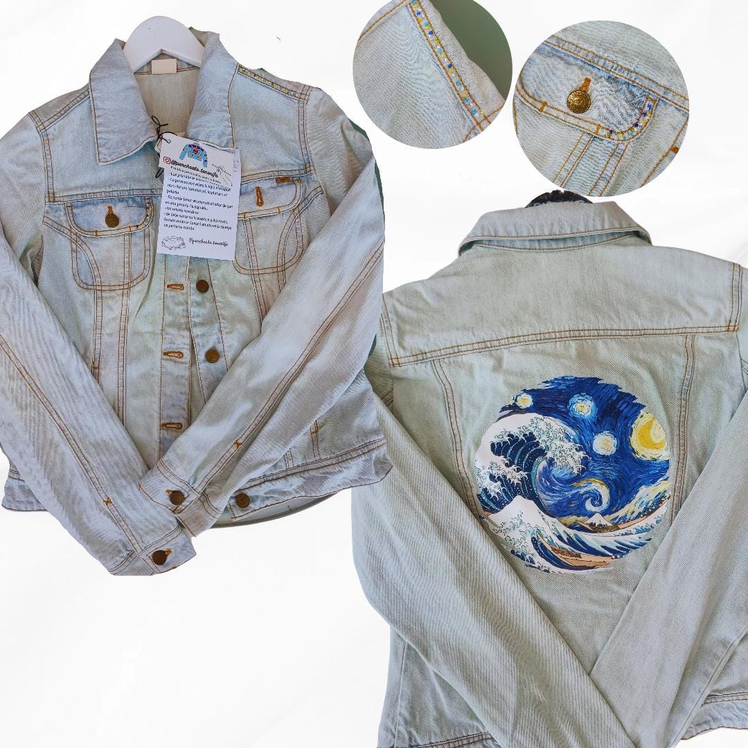 Van Gogh Starry Night Denim Jacket - Etsy