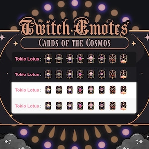 Celestial Tarot Card Twitch Emotes: Dark Cosmos Streaming Badges (PNG ...