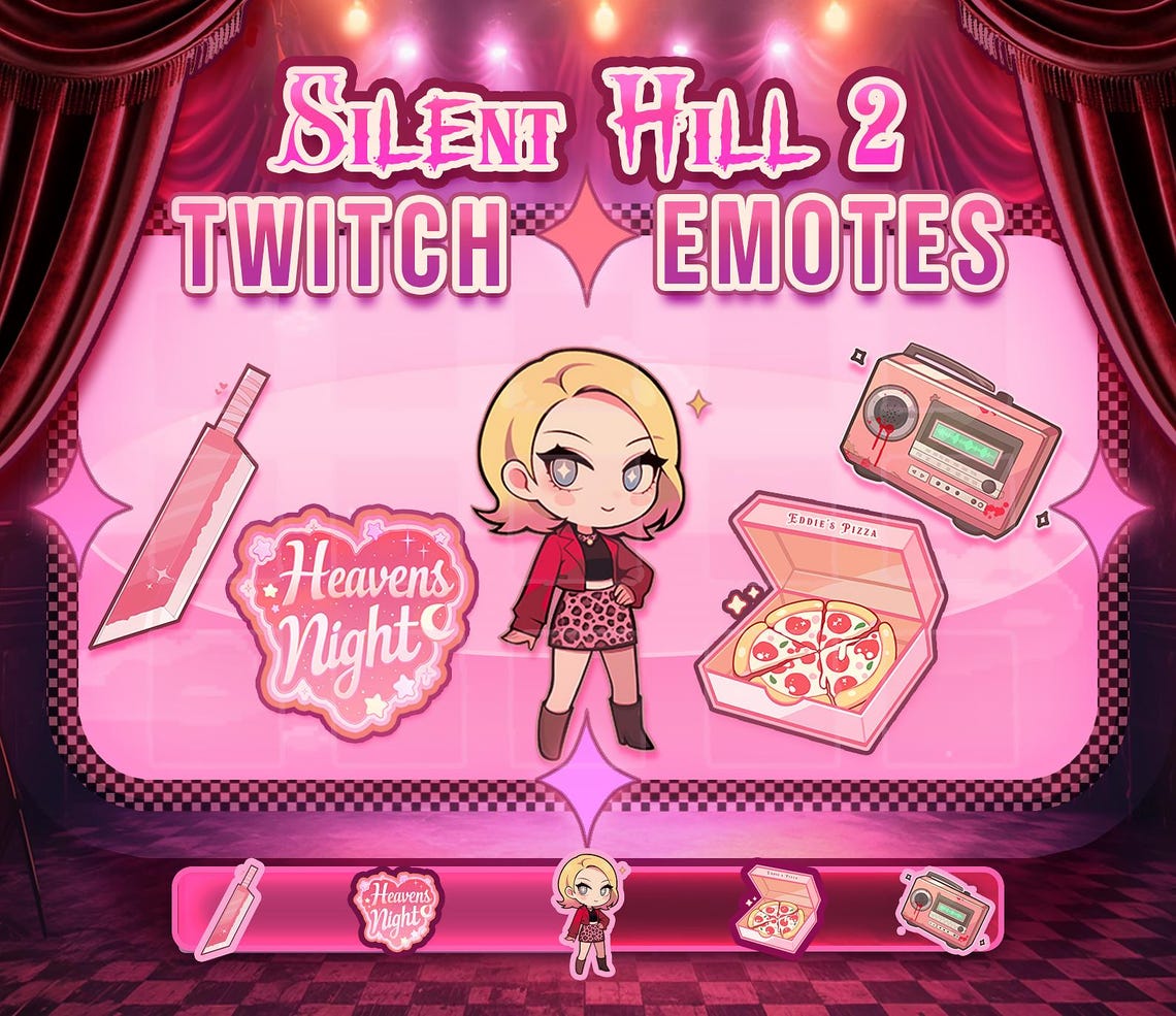 Silent Hill 2 Emotes: Maria & Pyramid Head, Pink Gaming Emote Set (PNG ...