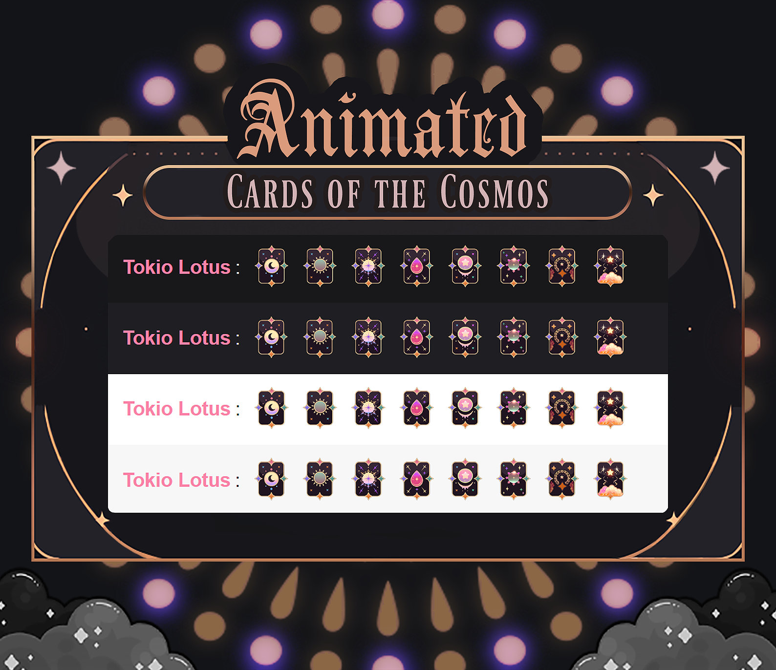 Animated Tarot Cards of the Cosmos Twitch Emotes | Dark Celestial Tarot ...