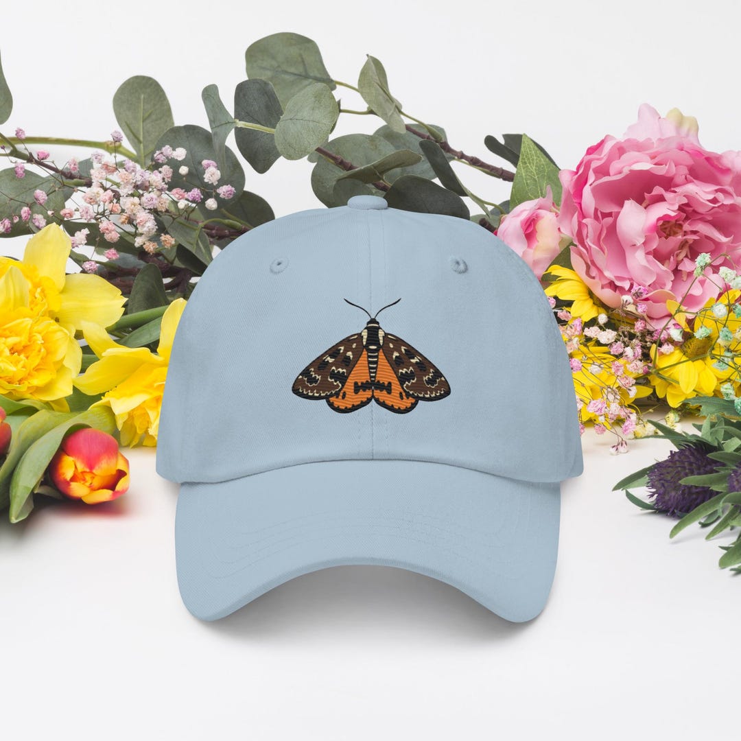 Golden Sun Moth Embroidered Hat | Gift for Insect Lover or Butterfly ...