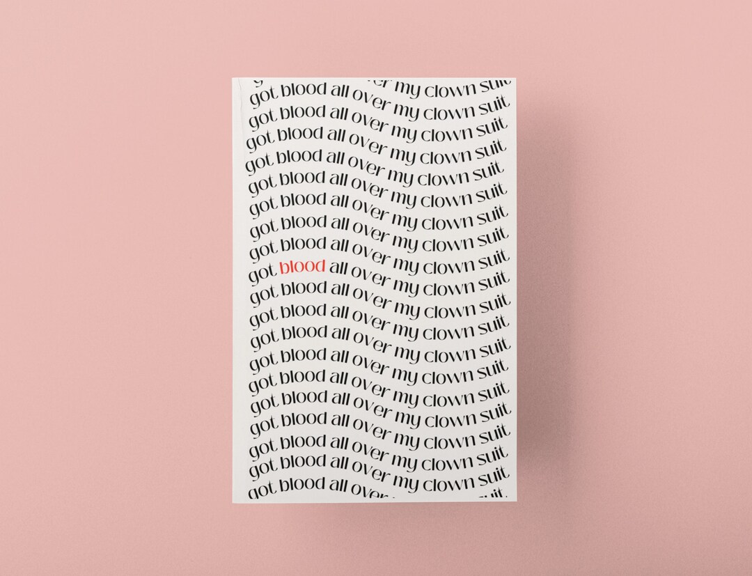 Rob Zombie Clown Suit Notebook Horror Fan Gift, Minimalist Design ...