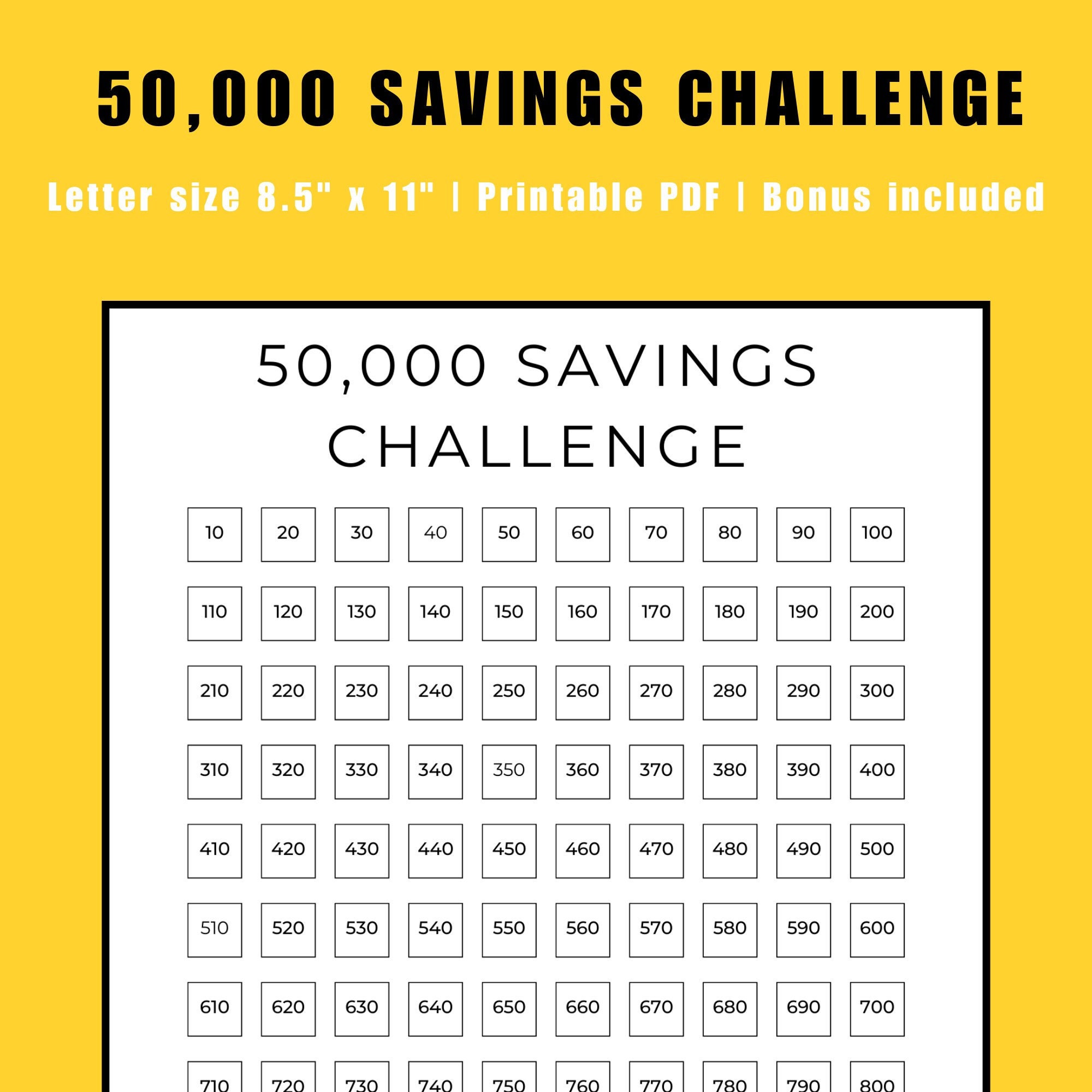 50K Savings Challenge, 50K Challenge, Savings Tracker, 50000 Savings ... 50K Savings Challenge, 50K Challenge, Savings Tracker, 50000 Savings ...