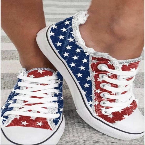 Blue Canvas Shoes - Etsy