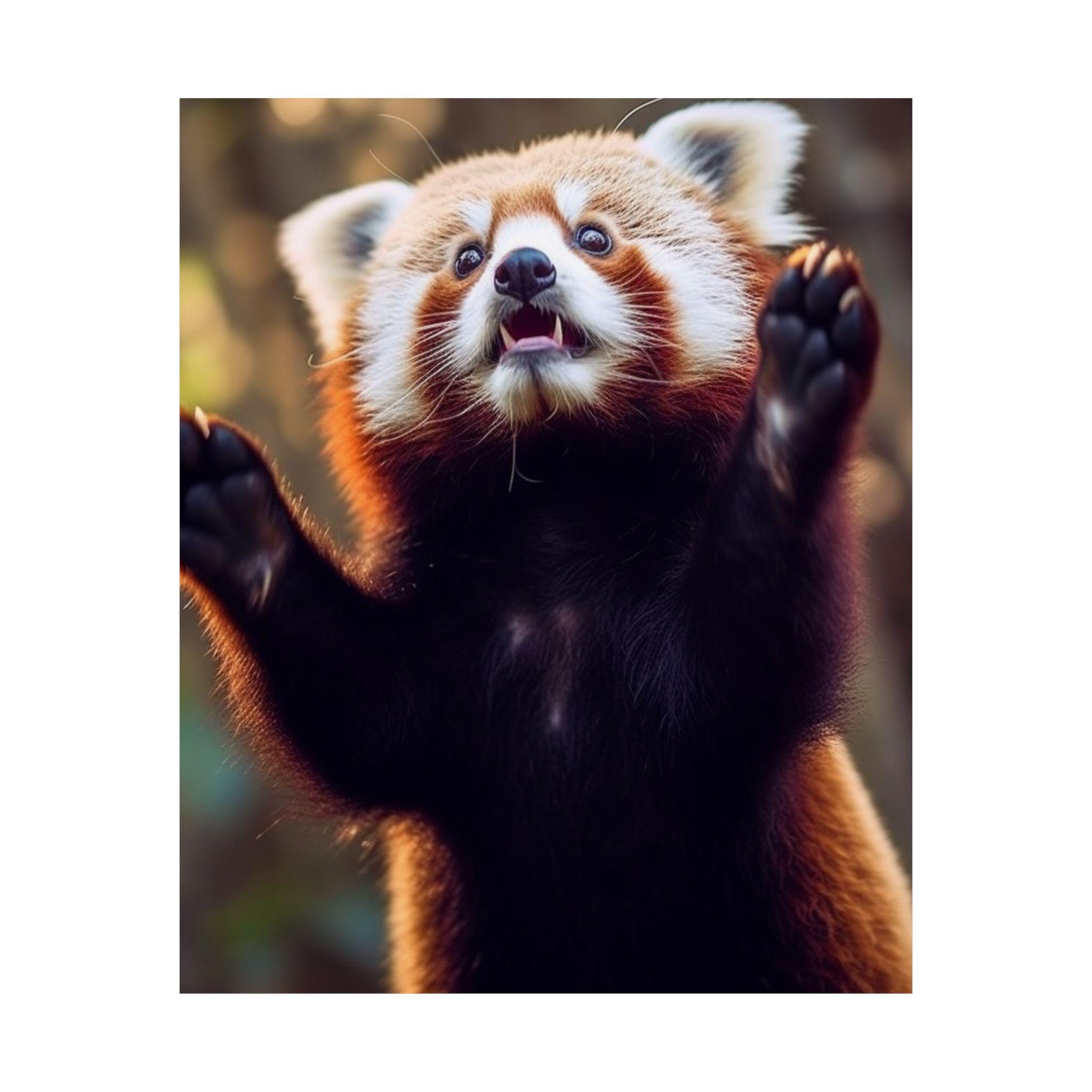 Red Panda Vertical Poster, Matte Print Wall Art, Playful Animal Home ...