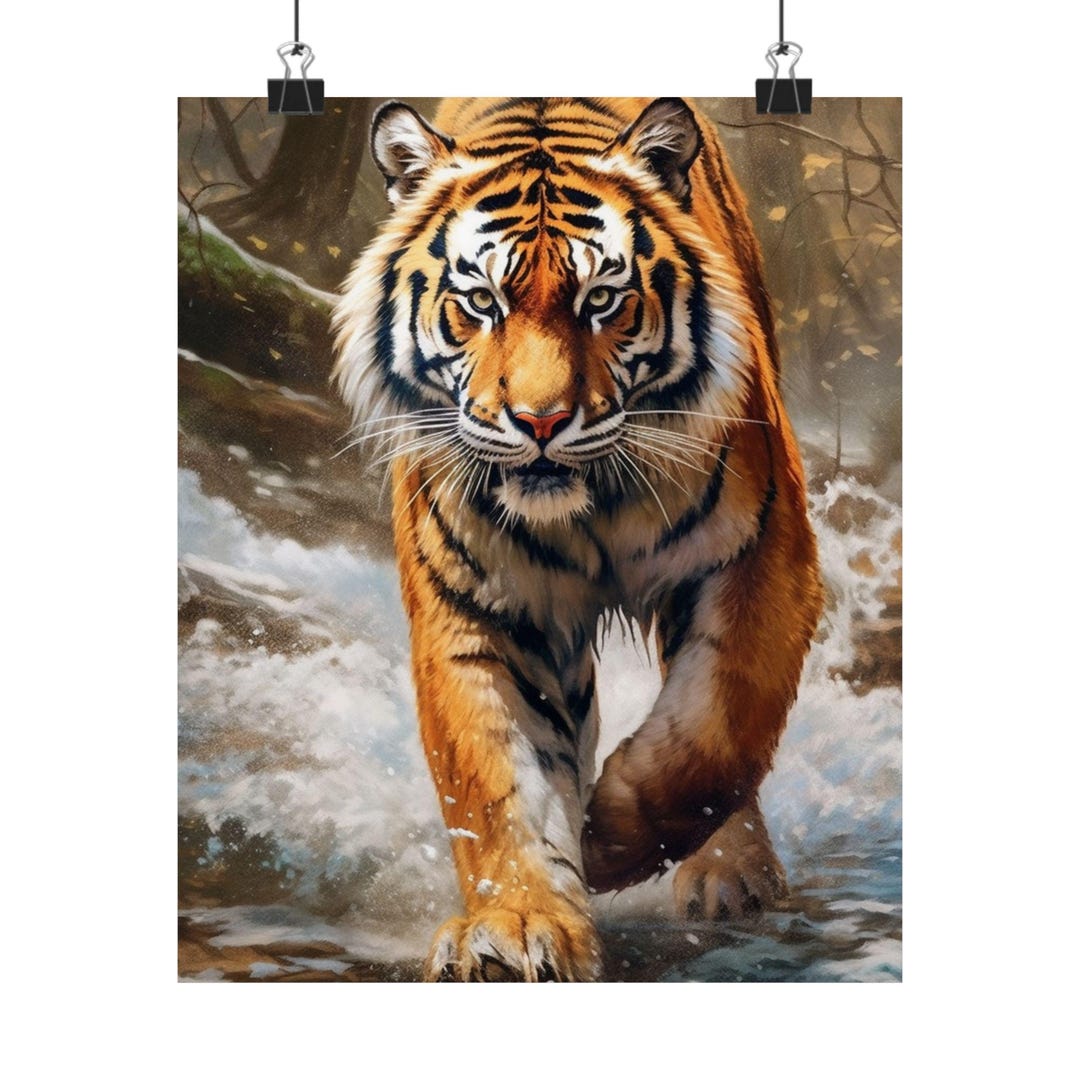 Wild Bengal Tiger Matte Vertical Poster, Wildlife Wall Art Print ...