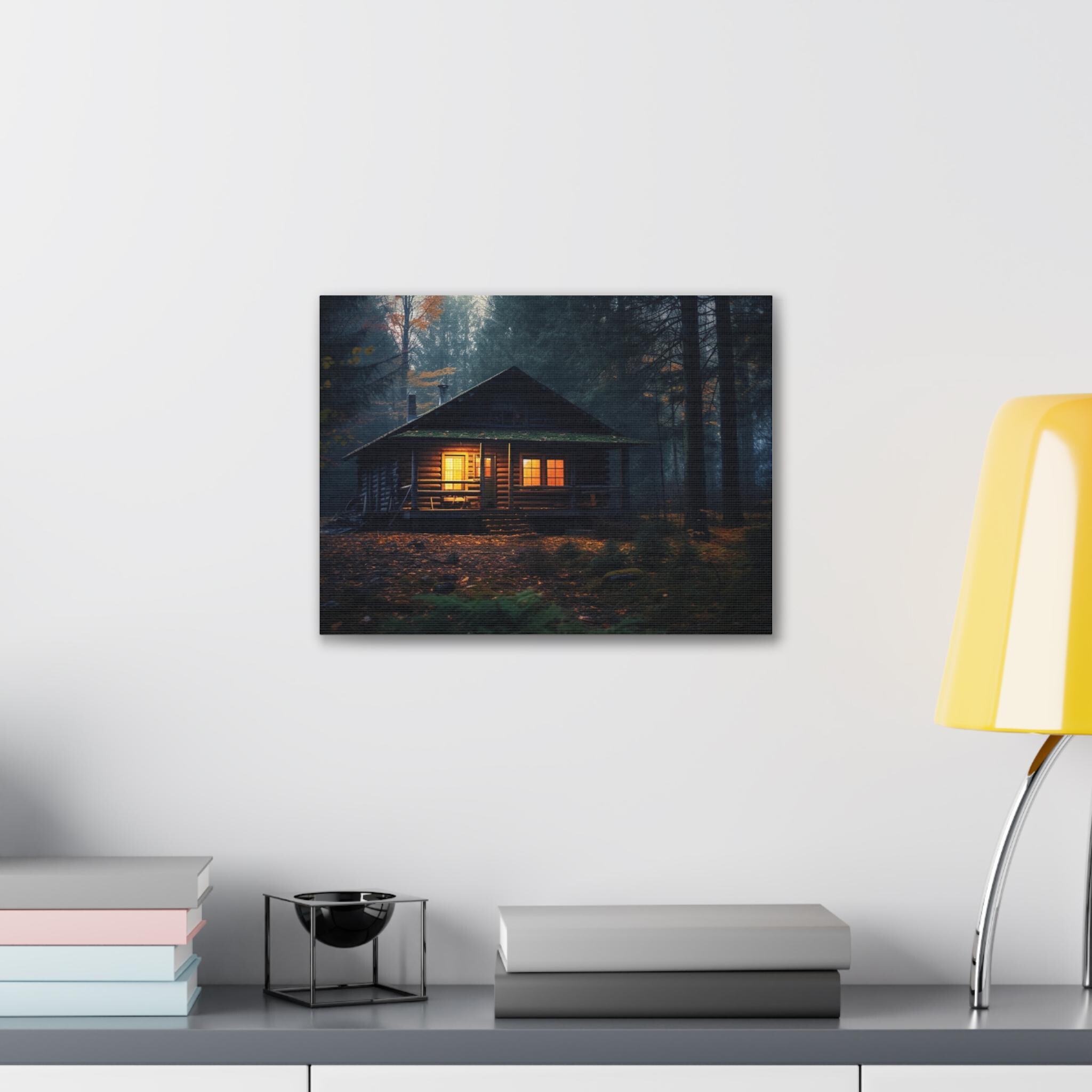 Canvas Wall Art, Rustic Cabin in the Woods Decor, Nature Landscape ...