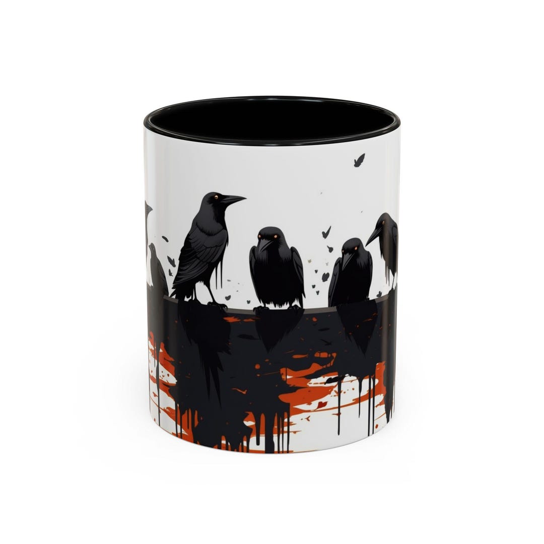 Raven Coffee Mug, Gothic Raven Mug, Witchy Raven Mug, Halloween Raven ...