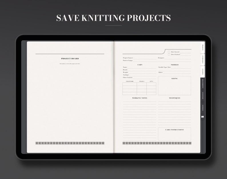 The Essential Knitting Journal | PDF Digital Planner for Knitting ...