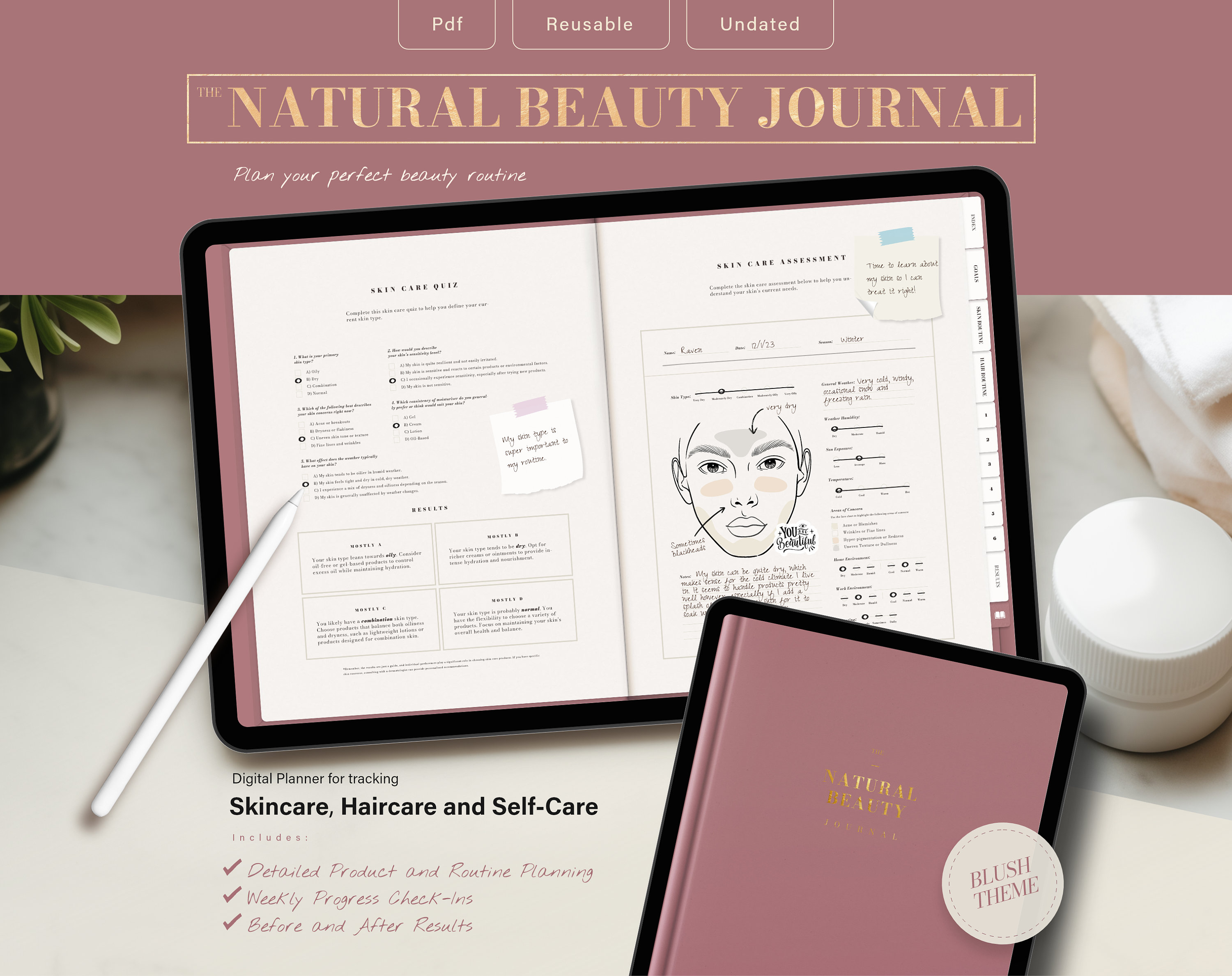 The Natural Beauty Journal | Digital Beauty Planner for Skincare ...
