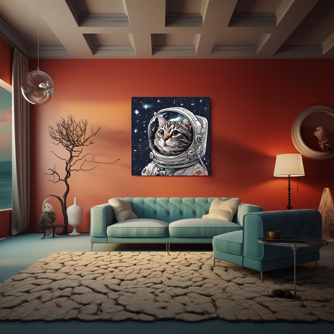 Astrocat Canvas Wrapped Premium Wall Art the First in Our Cats in Space ...