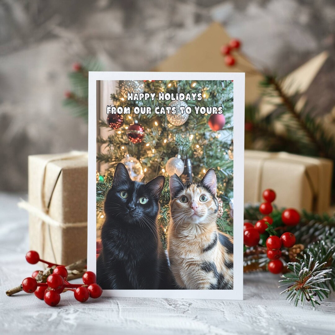 Funny Cats Christmas Card - 'happy Holidays From Our Cats to Yours' - Etsy