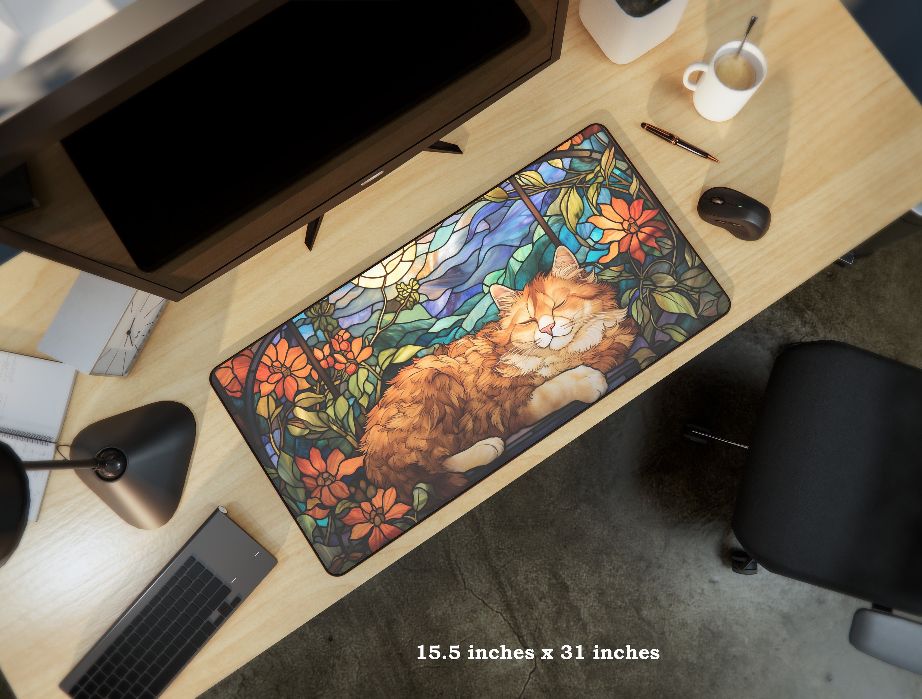 Sleepy Ragdoll Cat Desk Mat Mouse Pad for Gaming or Work, Available in ...