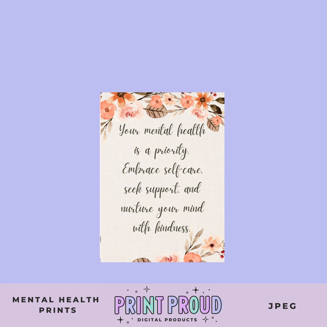 Mental Health Poster Decor Prints, Calm Corner Decor, Boho Counselor ...