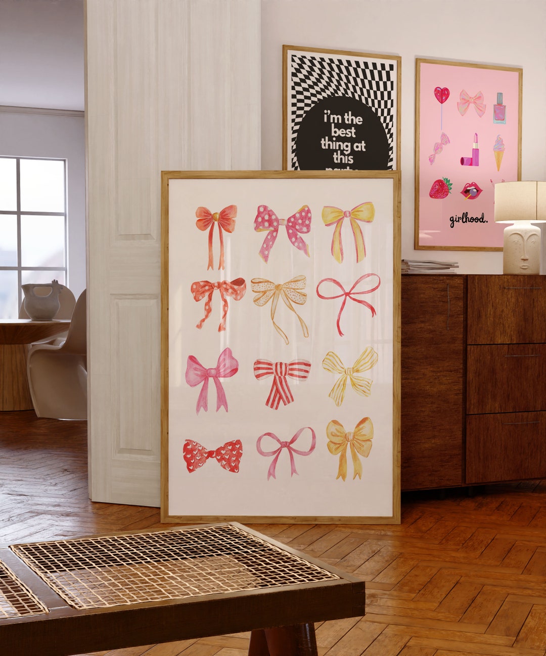 Colorful Coquette Bows Wall Decor, Preppy Poster, Cute Bows Digital ...
