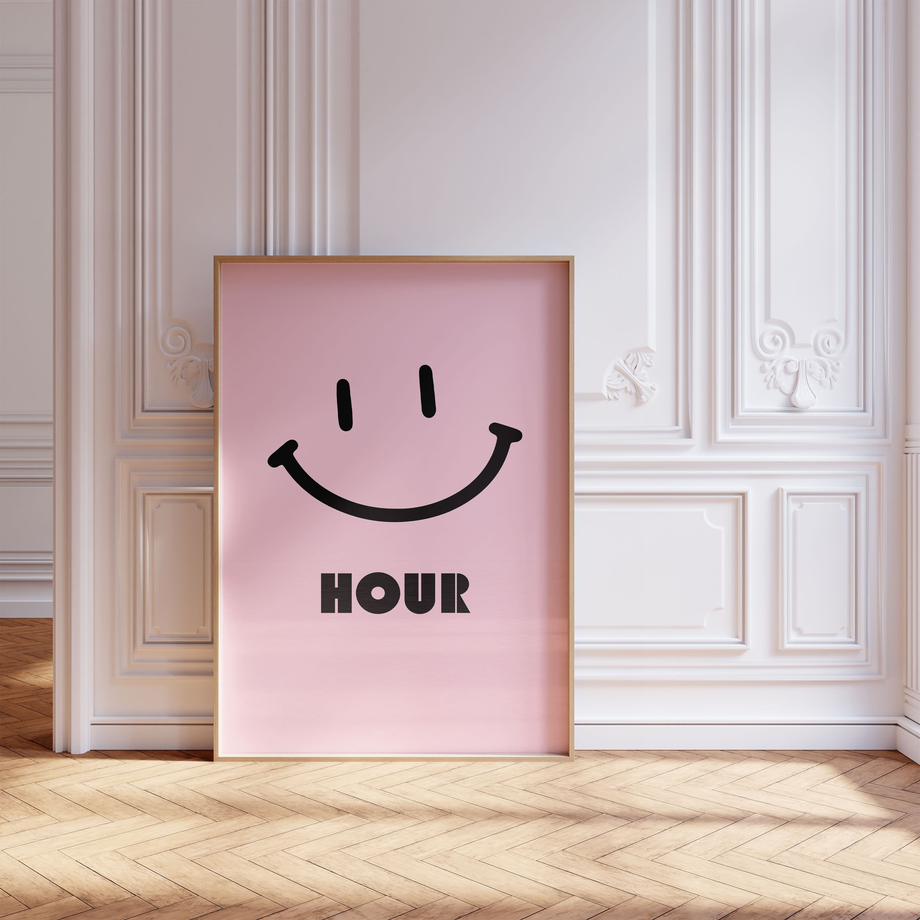 Pink Simple Happy Hour - Girly Digital Print, Girly Bar Cart Decor ...