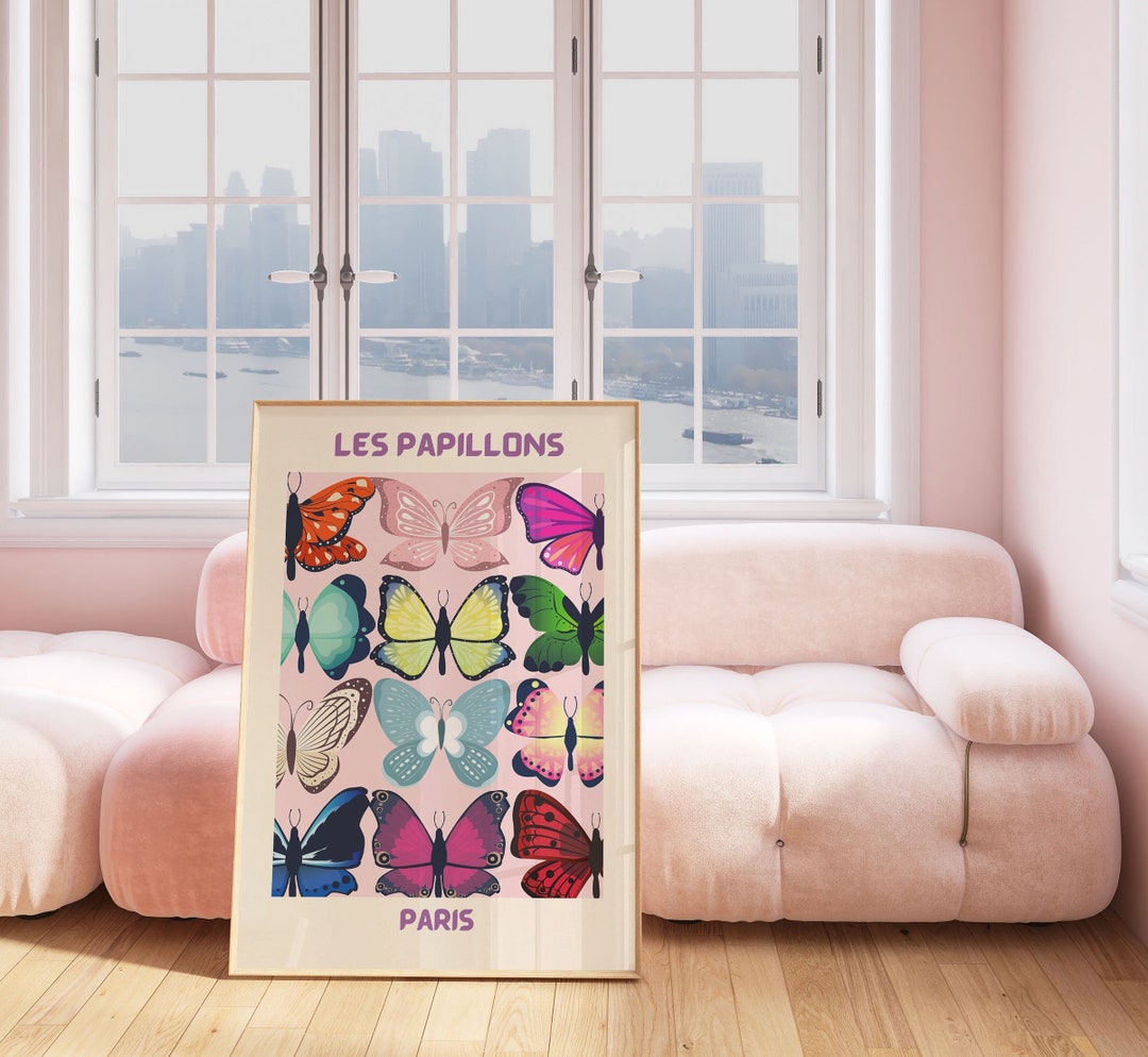 Les Papillons - Paris, Beautiful & Colorful Butterfly Digital Print ...