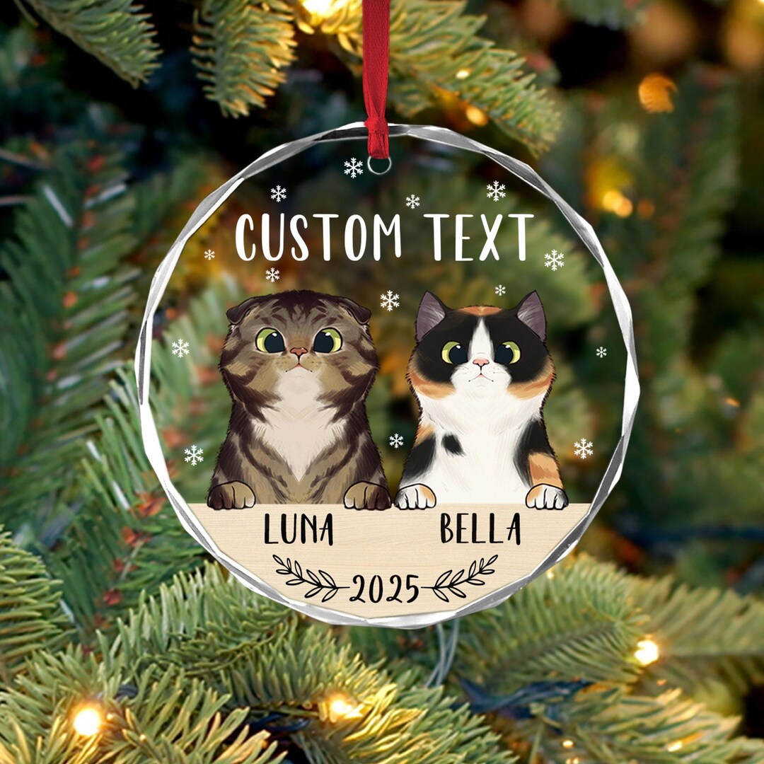 Personalized Cat Ornament, Custom Text Cat Ornament, Custom Cat Breed ...