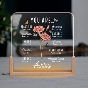 Personalized Bible Verse LED Light, Custom Faith Christian Birthday ...