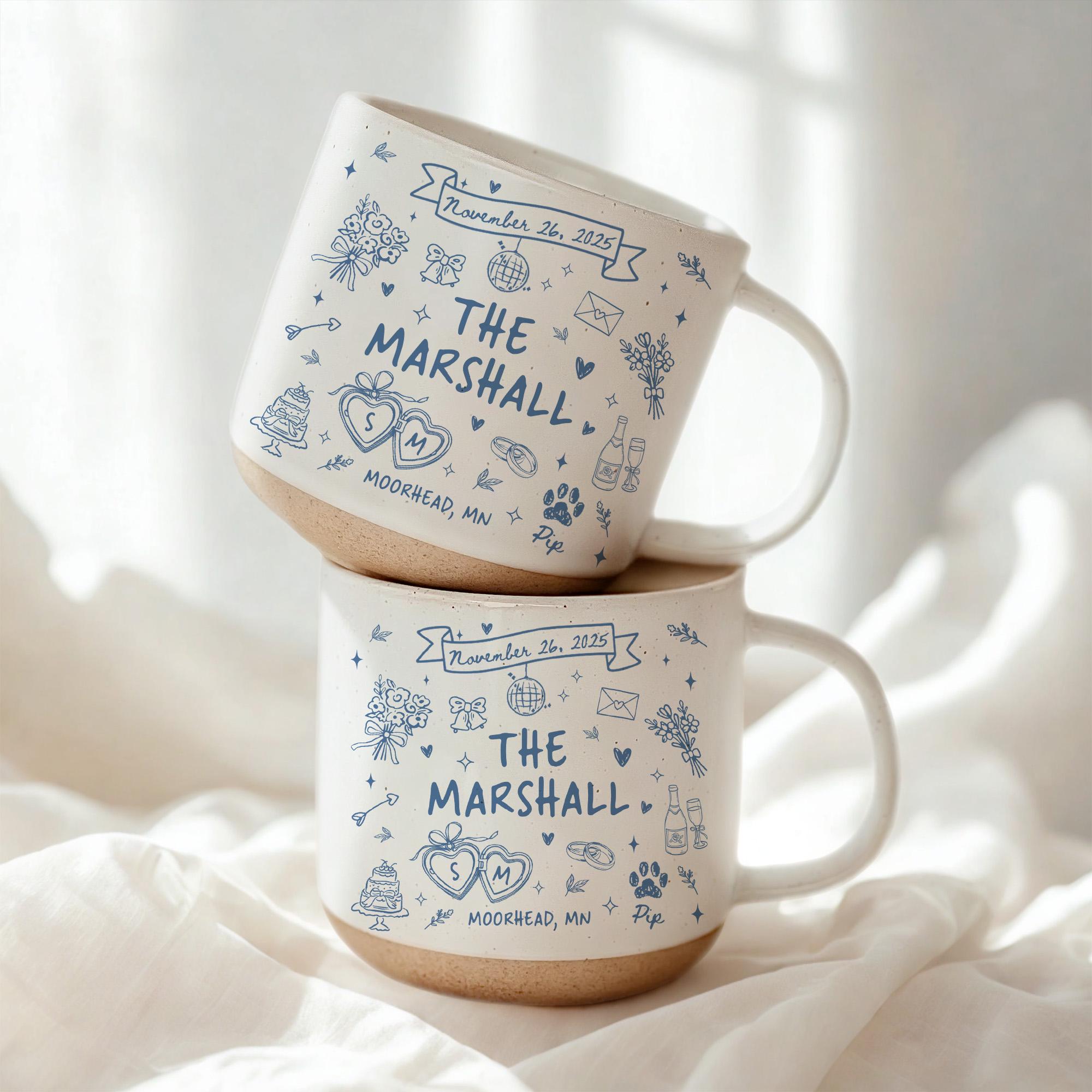 Personalized Bridal Mug With Names, Married Coffee Cup for Mr and Mrs ...