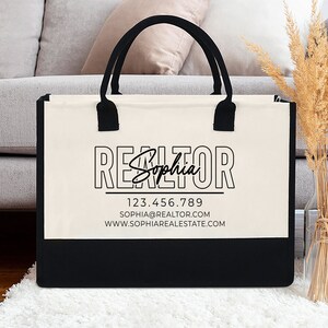 Realtor Tote Bag, Personalized Business Tote Bag, Custom Real Estate ...