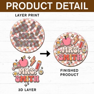 Personalized 3D Teacher Door Hanger, Teacher Disco Ball Door Sign ...