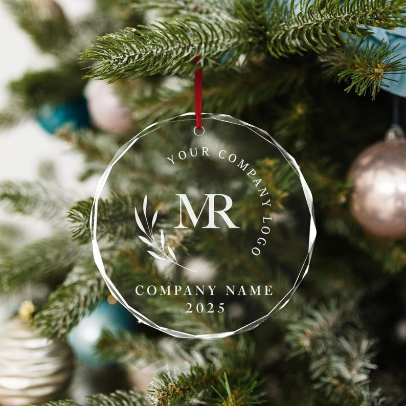Custom Company Logo Ornament, Personalized Team Logo Ornament, Company ...