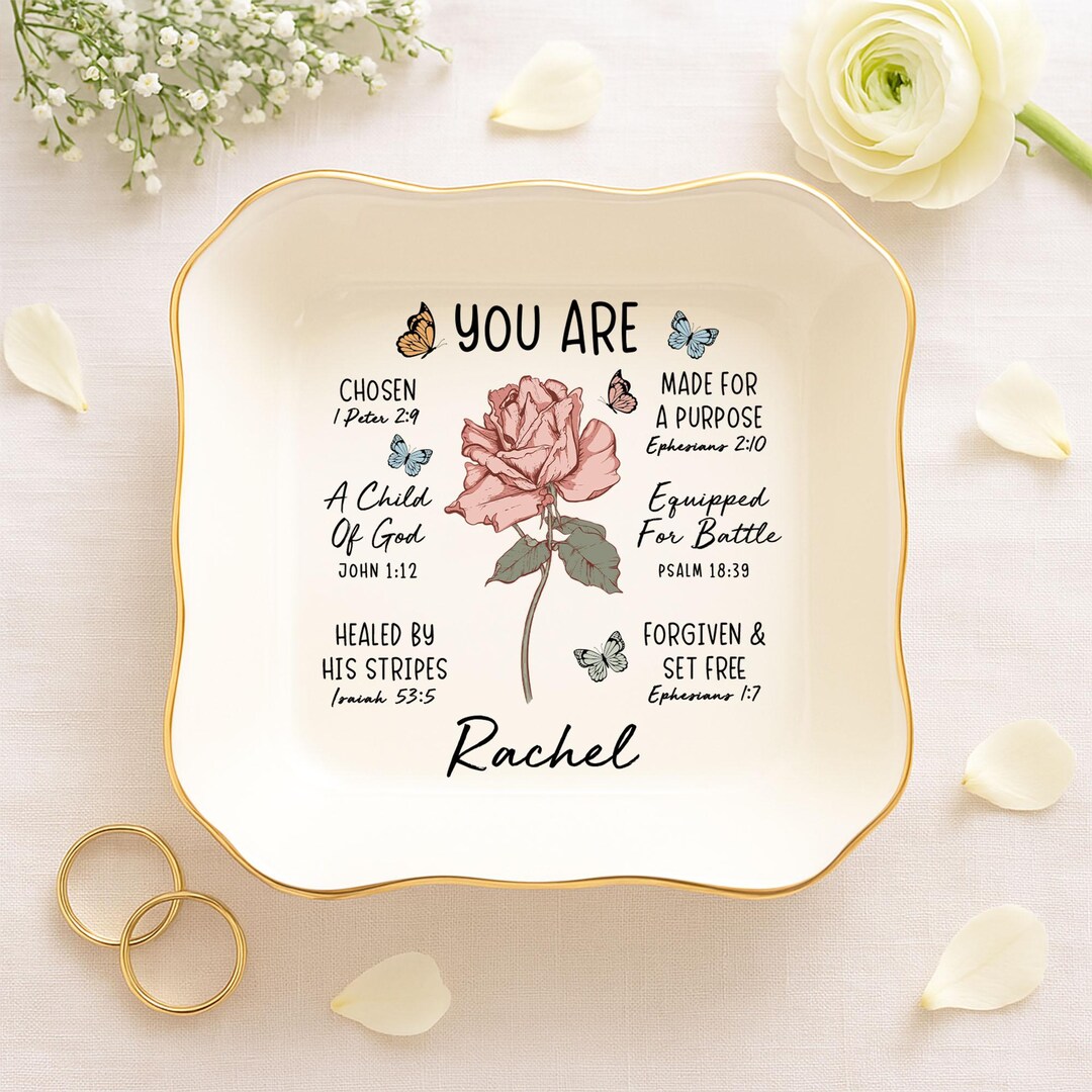 Personalized Bible Verse Jewelry Dish, Custom Bible Verse Ring Dish ...