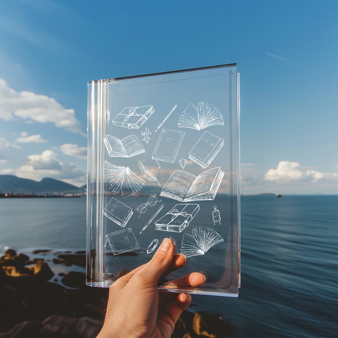 Customized Bookish Books Acrylic Vase for Flowers, Book Shaped Flower ...