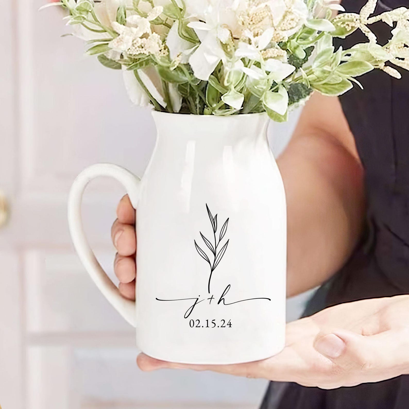 Personalised Engraved Engagement Pottery Mug, Custom Wedding Mugs ...