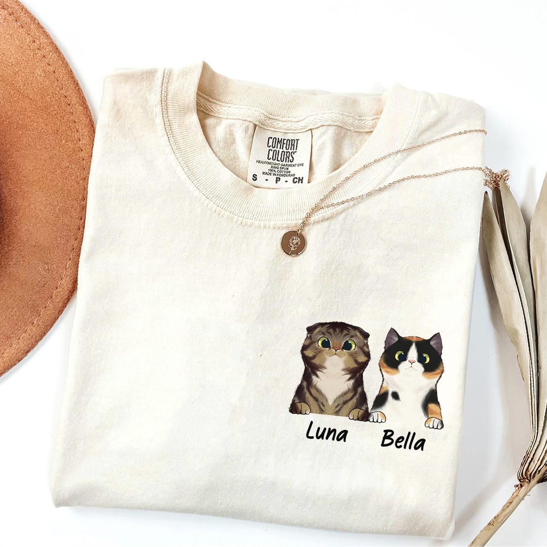 Personalized Cat Comfort Colors Shirt, Custom Cat Breed Shirt, Cat ...