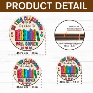 Personalized 3D Teacher Door Hanger, Custom Teacher Name Sign, in This ...