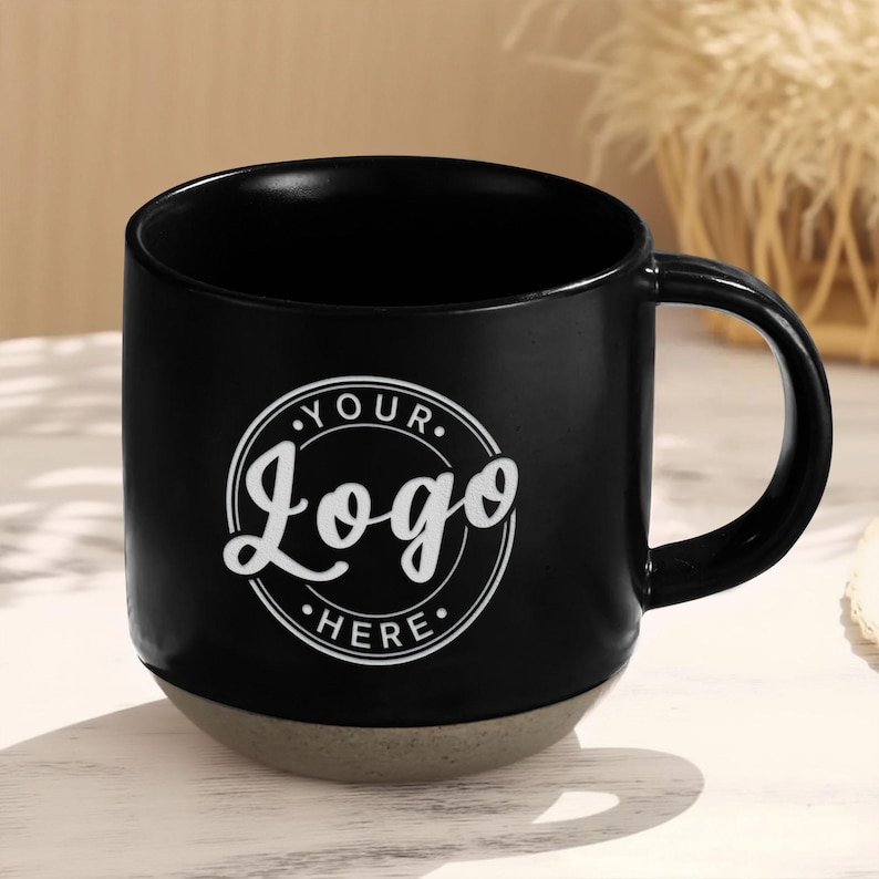 Custom Logo Pottery Mug, Custom Your Business Logo or Brand Logo Mug ...
